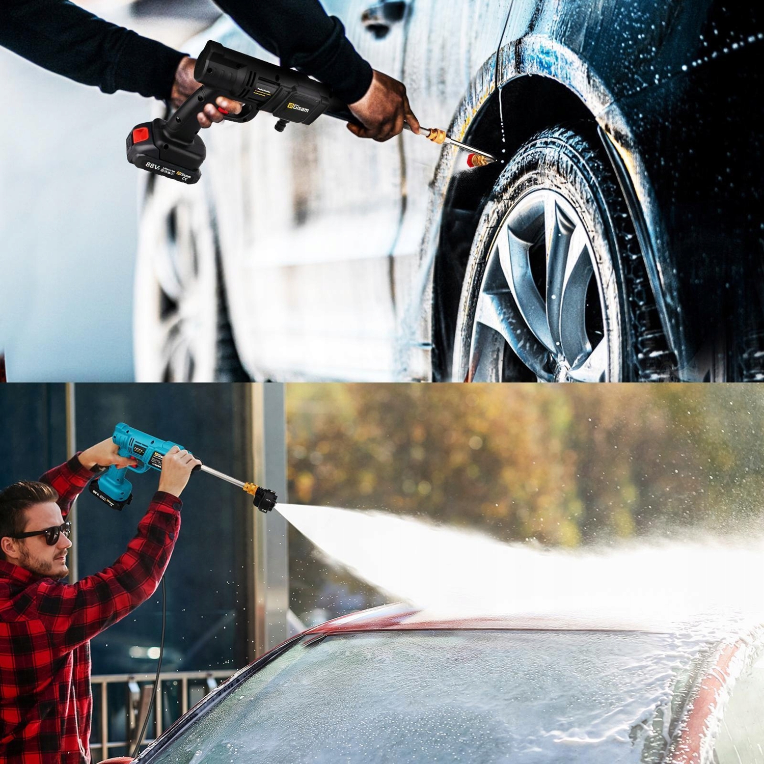 Cordless High Pressure Water Gun With 6 In 1 Multi-functional Nozzle ...