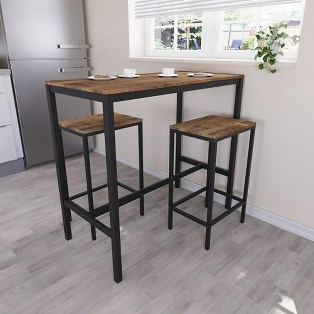 2 Seater Bar Table Set Bar Table With 2 Bar Stools Industrial - - Temu ...