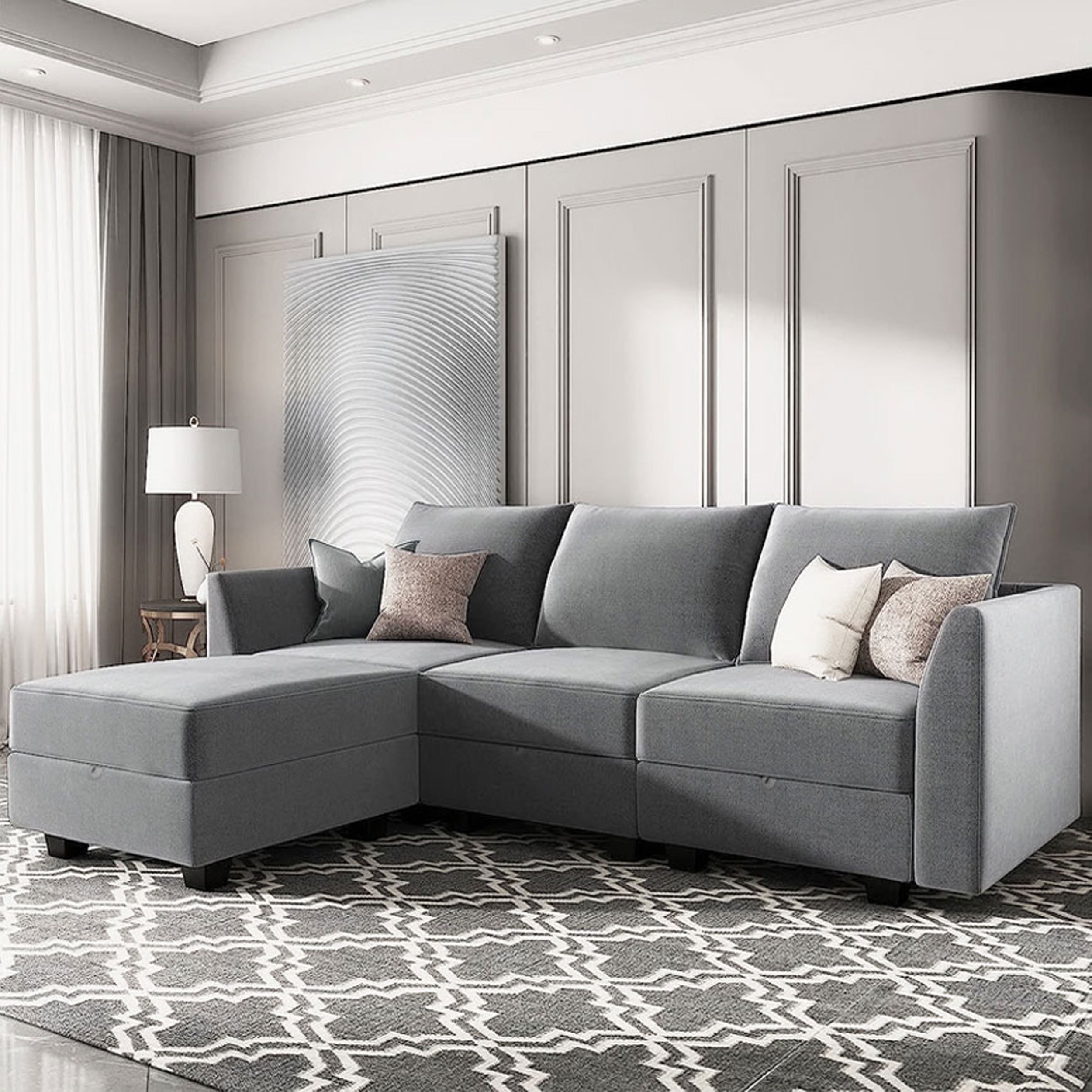 Corner Sofa L shape Sofa Ottoman Storage Space Sleeping - Temu Germany