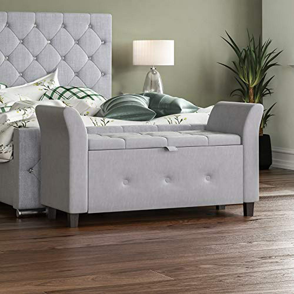 Storage Ottoman Fabric Chest With Lid Seat Stool Window Bench Chest Toy ...