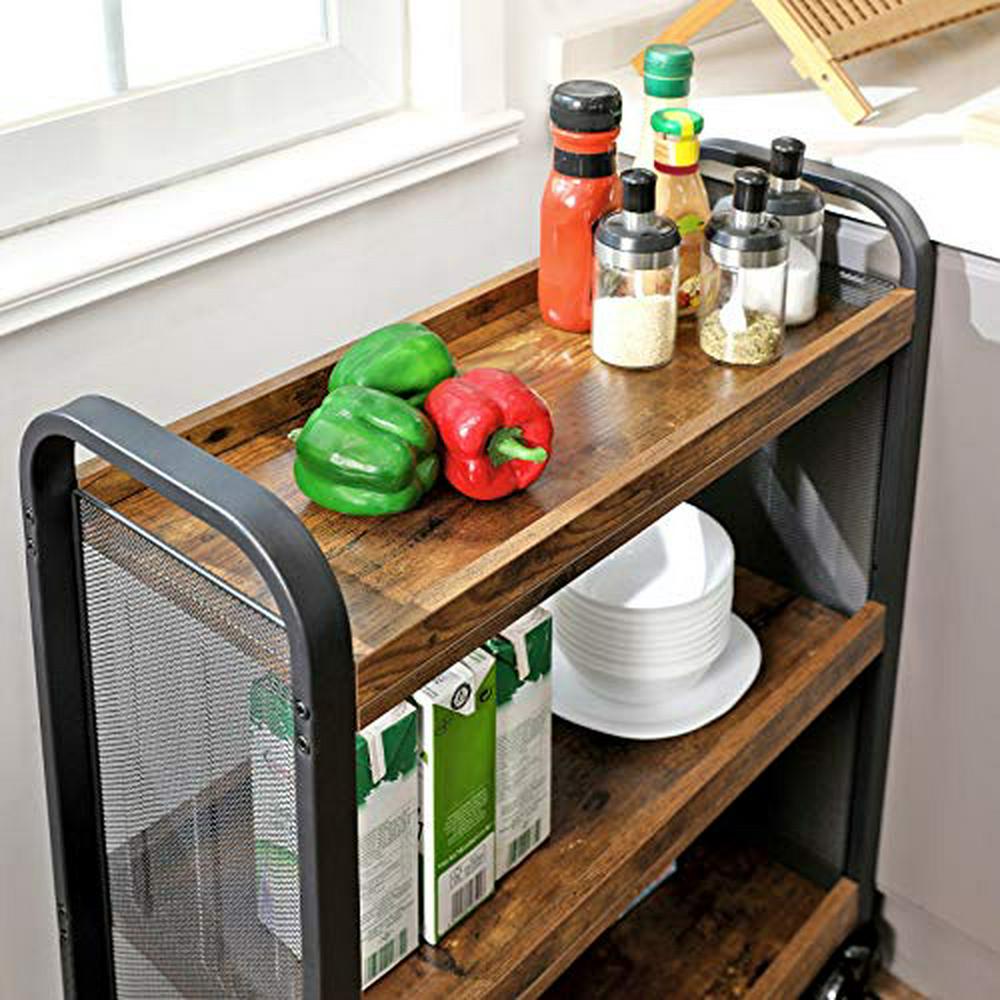 Kitchen Trolley Rolling Cart Serving Trolley With Universal Castors ...