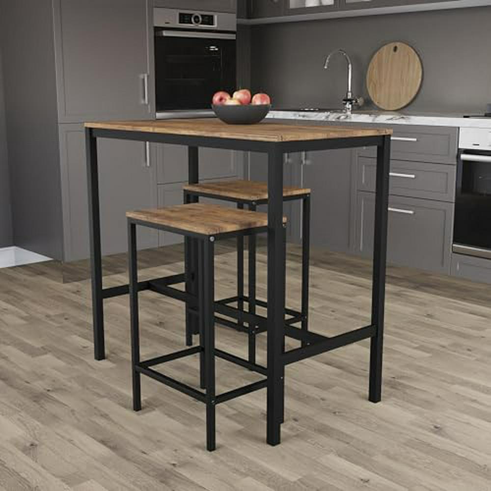 2 Seater Bar Table Set Bar Table With 2 Bar Stools Industrial - - Temu ...