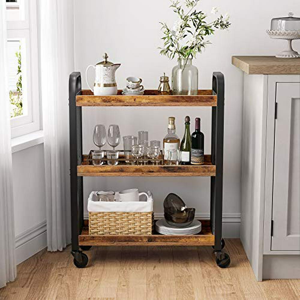 Kitchen Trolley Rolling Cart Serving Trolley With Universal Castors ...