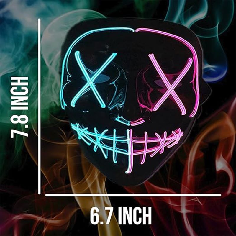Led Mask Unisex Halloween Masks, Led Masks Scary Light Up Masks Cosplay ...