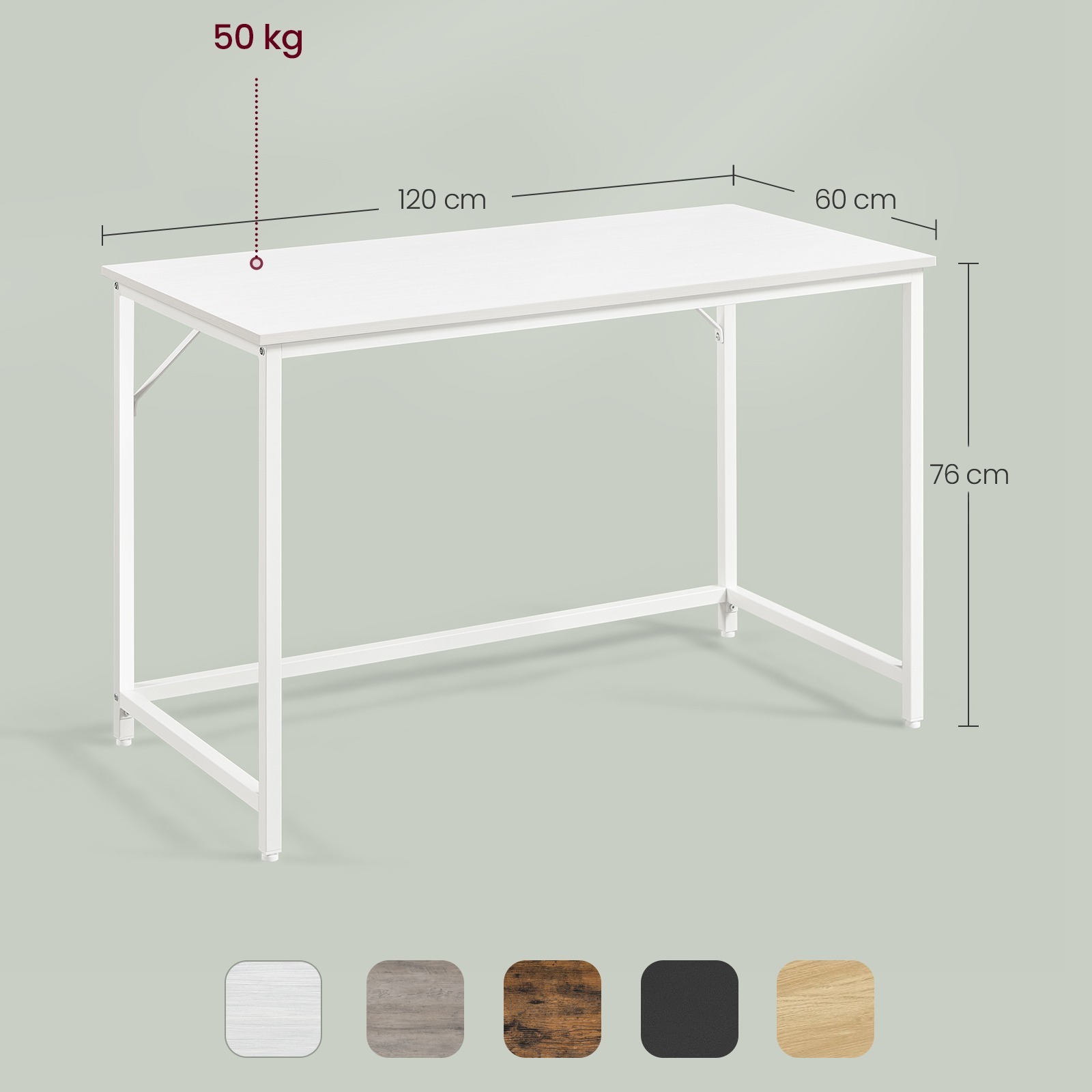 Vasagle Computer Desk, Workstation, Office Desk, Bedroom Study Desk 60 ...