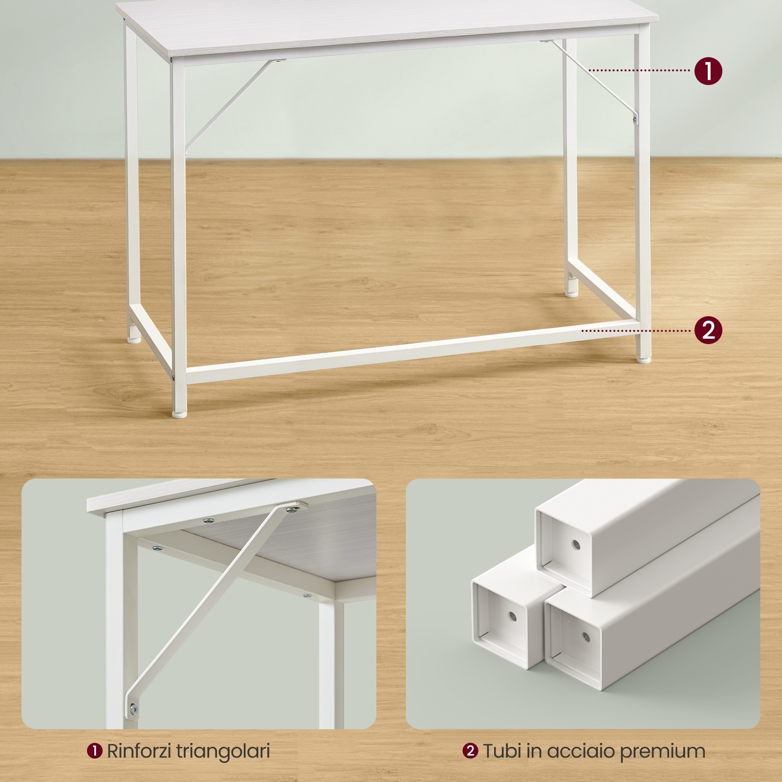 Vasagle Computer Desk, Workstation, Office Desk, Bedroom Study Desk 60 ...