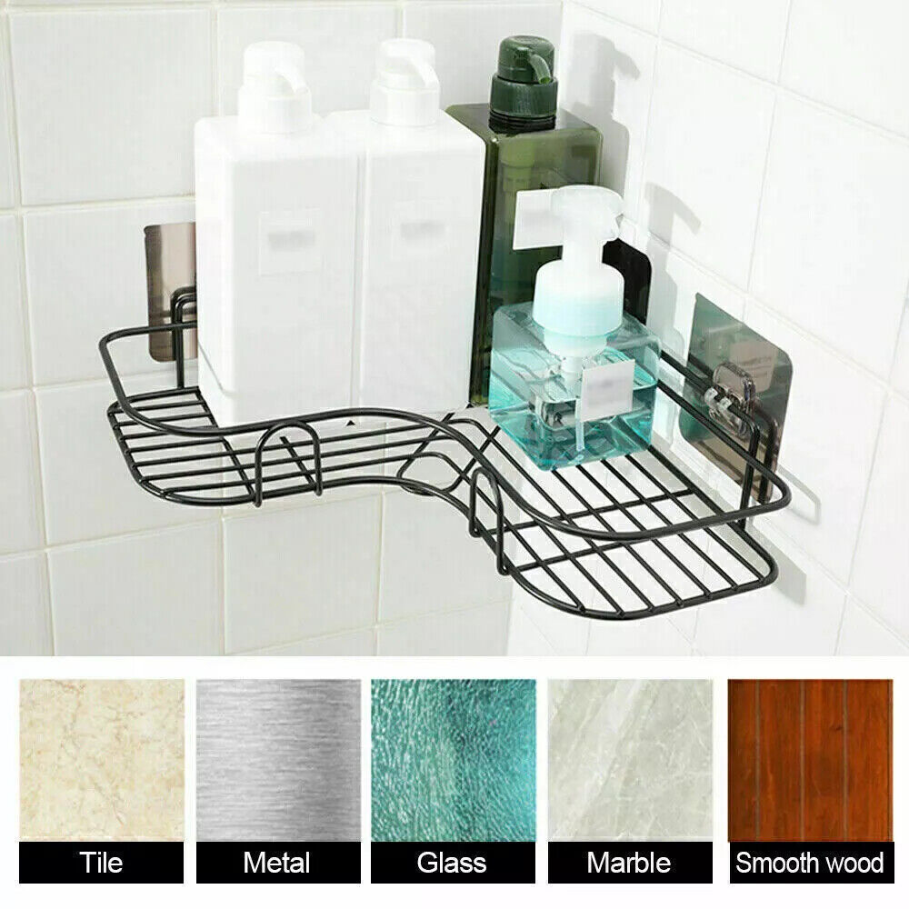 2x Self Adhesive Shower Shelf Bathroom Shower Caddy Rack Storage ...