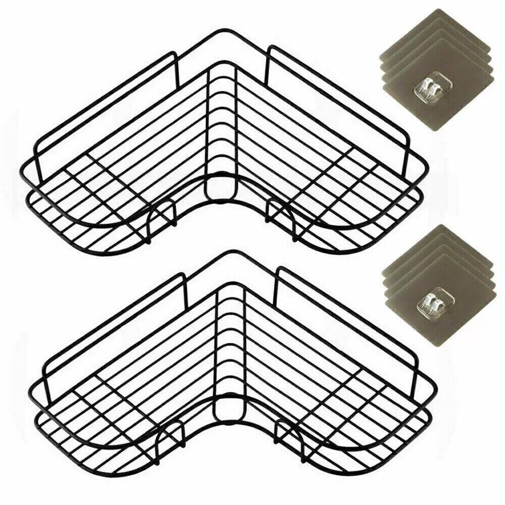 2x Self Adhesive Shower Shelf Bathroom Shower Caddy Rack Storage ...