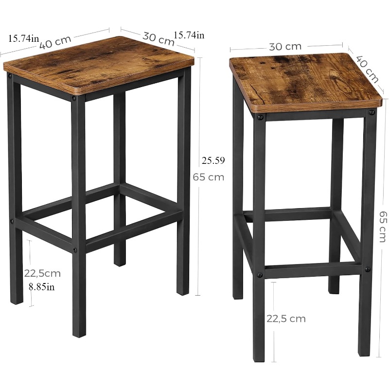 Bar Stools Set Of 2, Stool Chairs, For Kitchen, Dining Room, Living ...