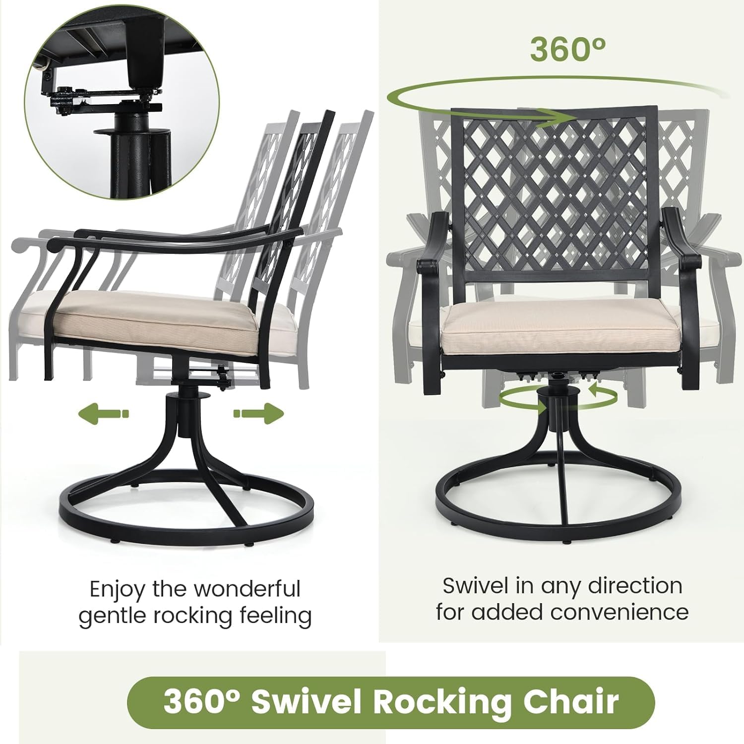 Patio Dining Set, Outdoor Wooden Table And Set With Thick Cushions ...