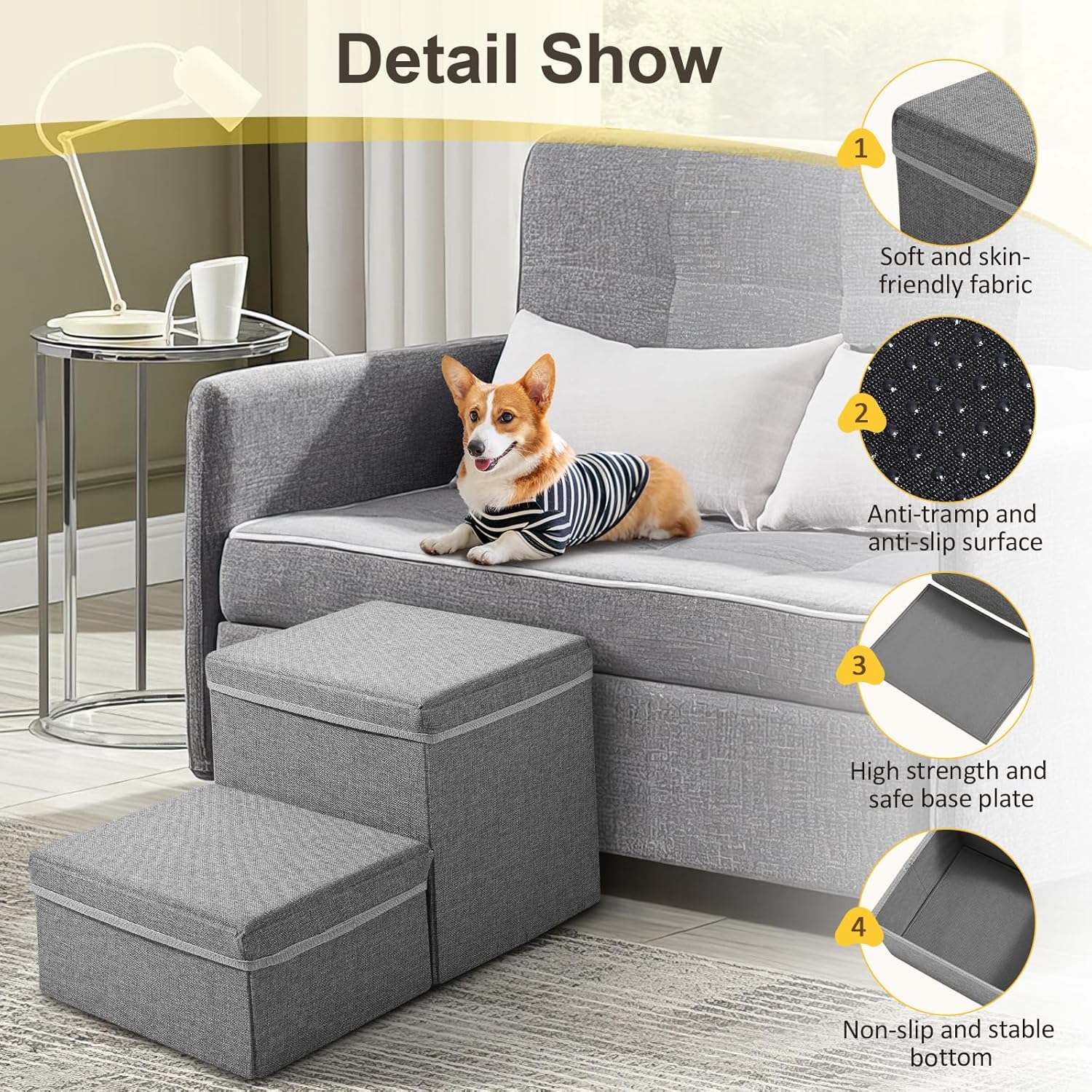 Pet Stairs For Dogs And Cats, Dog Stairs, Non-slip Dog Stairs For Small ...