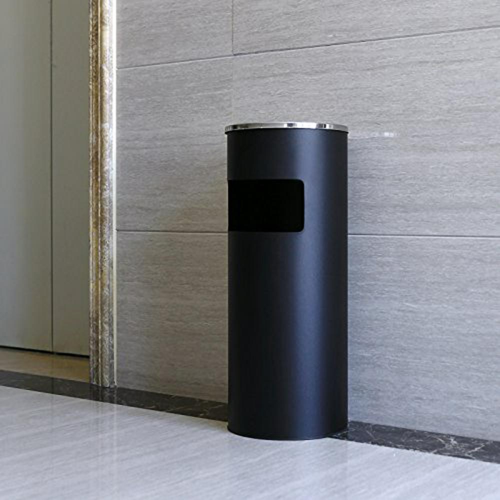 Standing Ashtray Cigarette Bin Outdoor Stainless Steel Black 60.5 X 24. ...