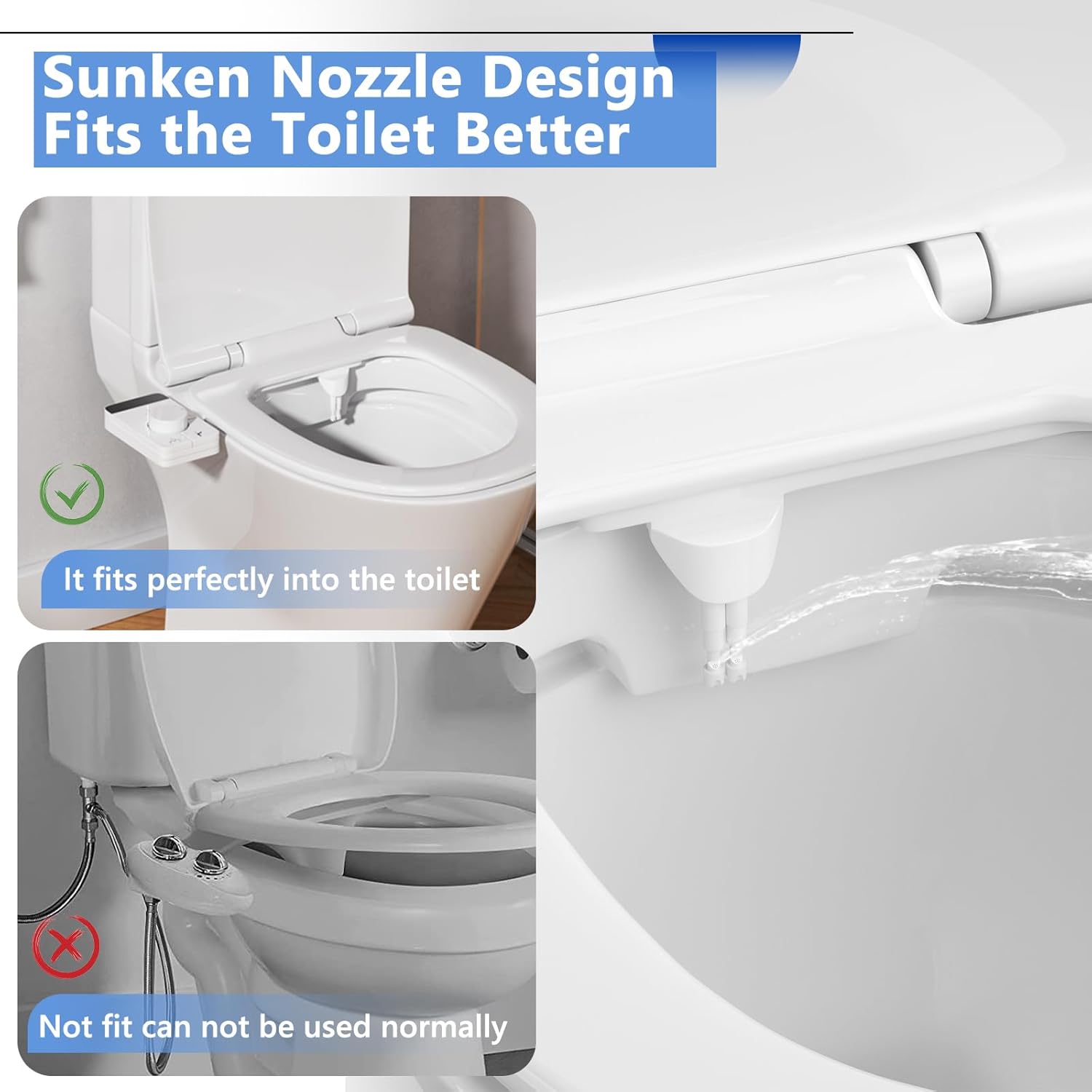 Ultra Thin Bidet Toilet Bidet Attachment With Self Cleaning Double ...