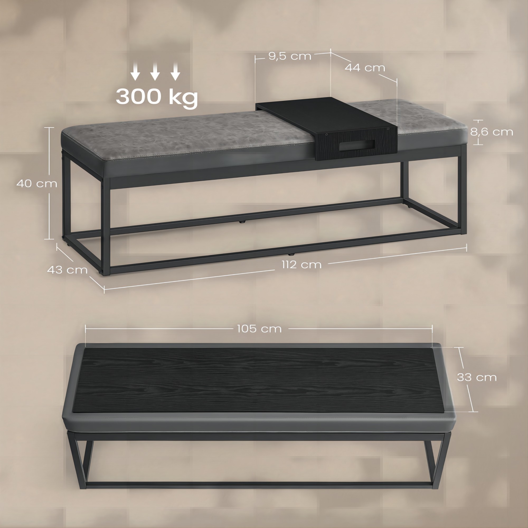 Home Collection - Bench, Bedroom Bench, Reversible Top, Shoe Bench, Bed ...