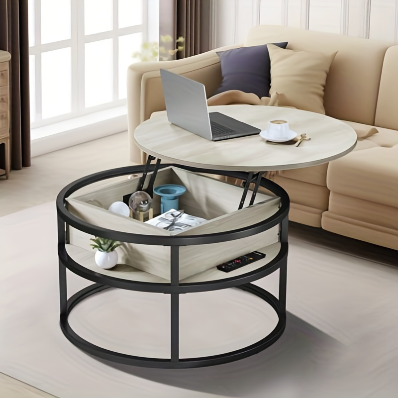 Round Lift Top Coffee Table Coffee Tables Living Room Hidden - Temu United