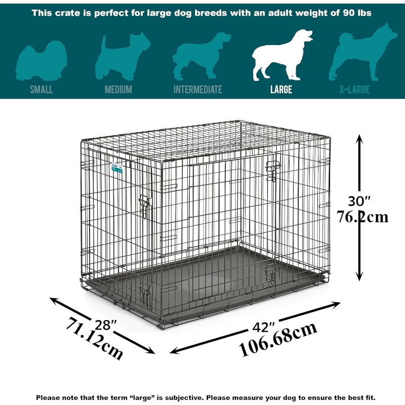 Homes Pets Newly Double Door Long Dog Crate - Temu United