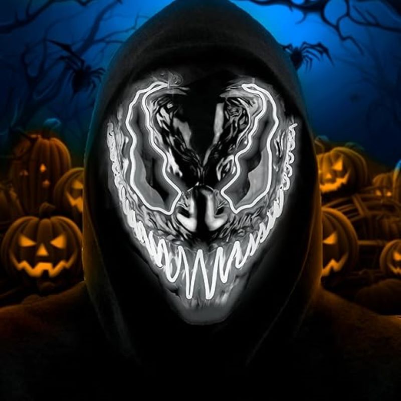 Led Mask Unisex Halloween Masks, Led Masks Scary Light Up Masks Cosplay ...