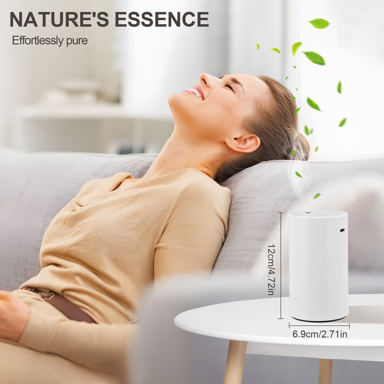 （white） Diffuser For Essential Oil Nebulizer Battery Operated Mini ...