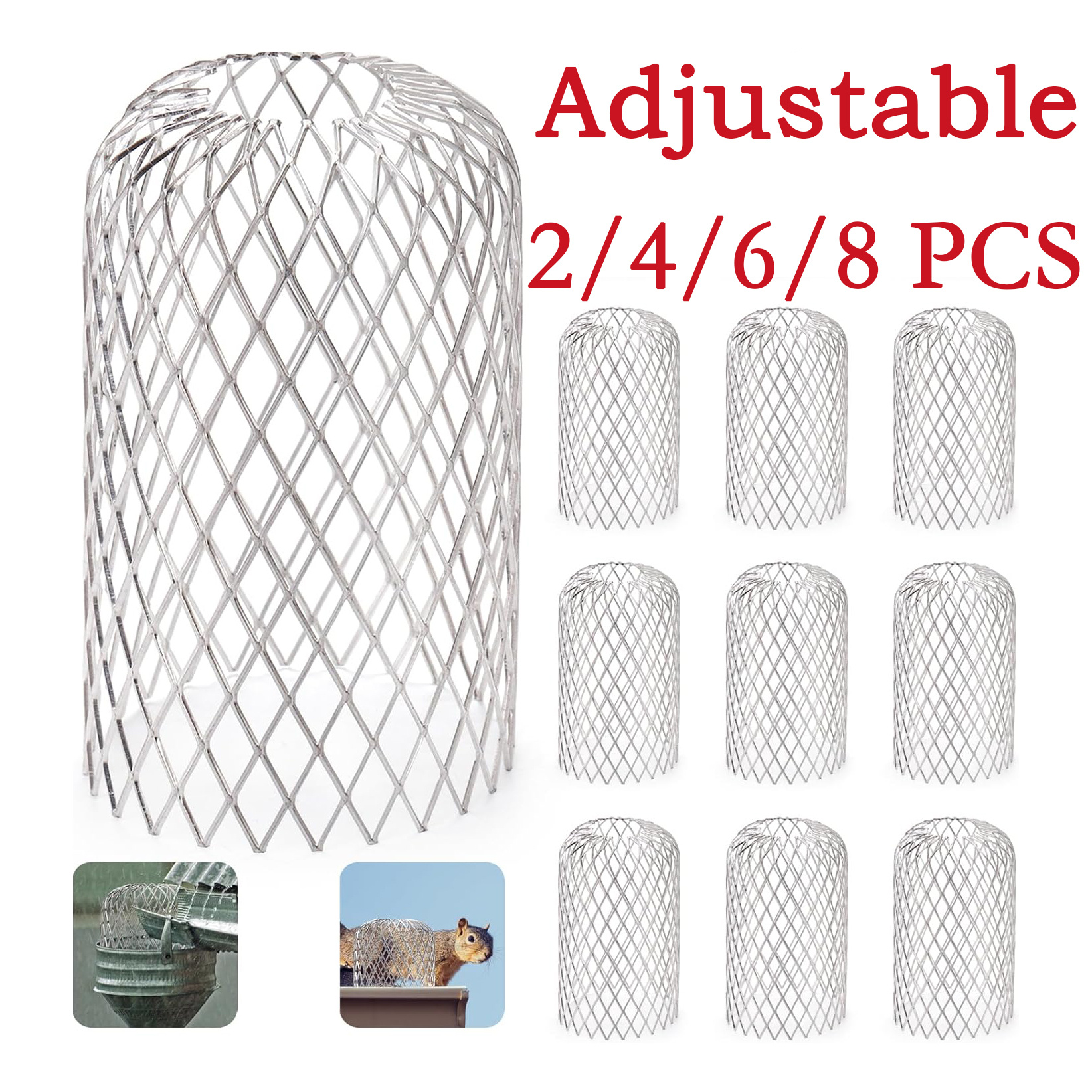 2/4/6/8pcs Aluminium Filter Grids Weather Resistant Gutter Guard Set ...