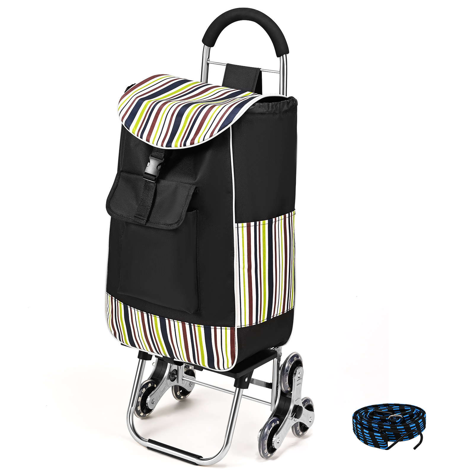 Foldable Shopping Trolley On 6 Wheels Lightweight Shopping Cart With ...