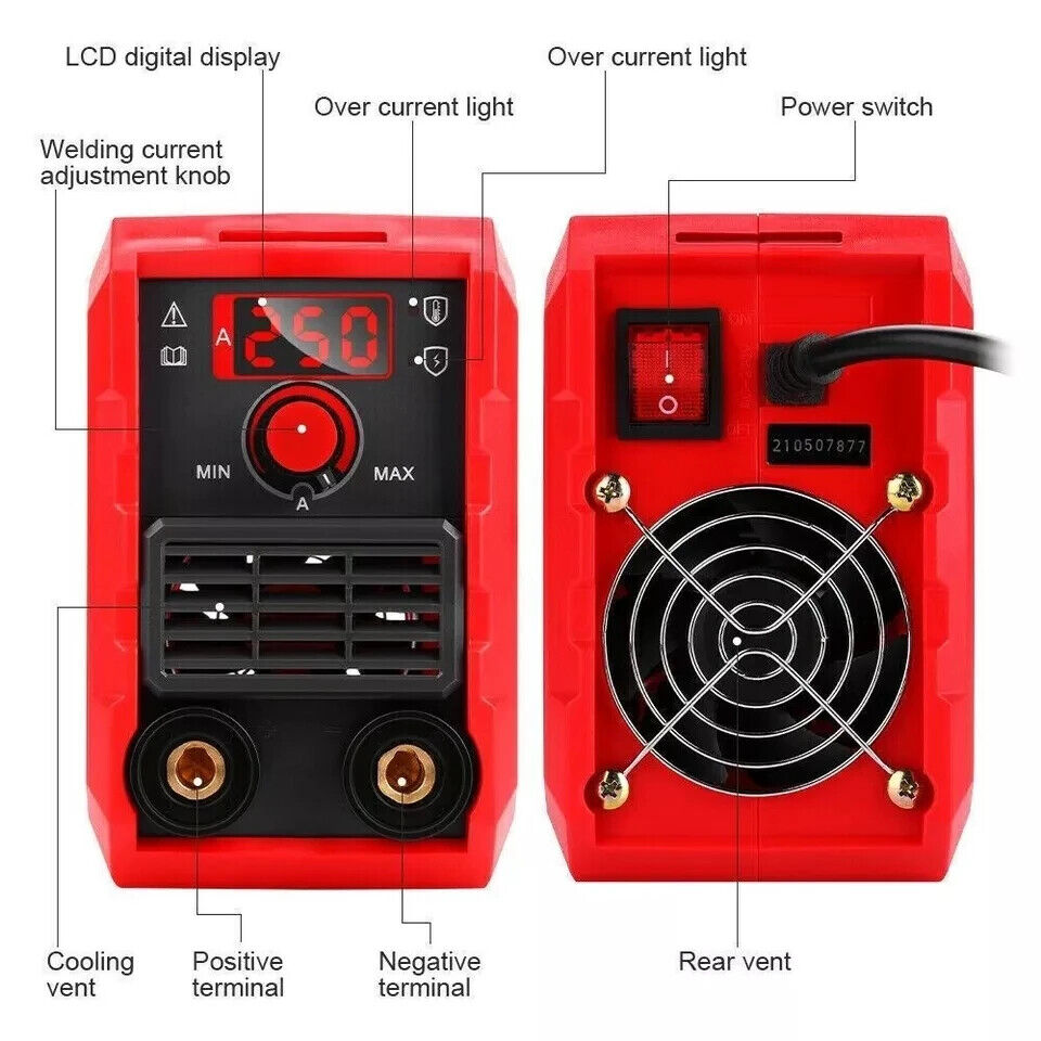 Portable Mma?250 Amp Igbt Inverter Welder Electric Welding Machine Uk ...