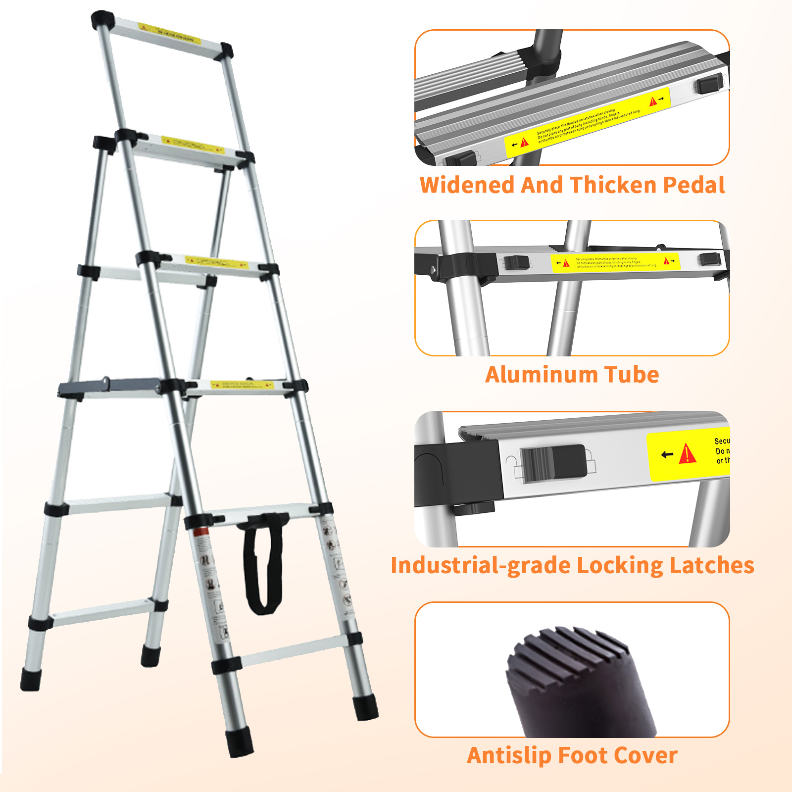 Telescopic Ladder 4+ Extension Ladder Aluminum Ladder Extendable ...