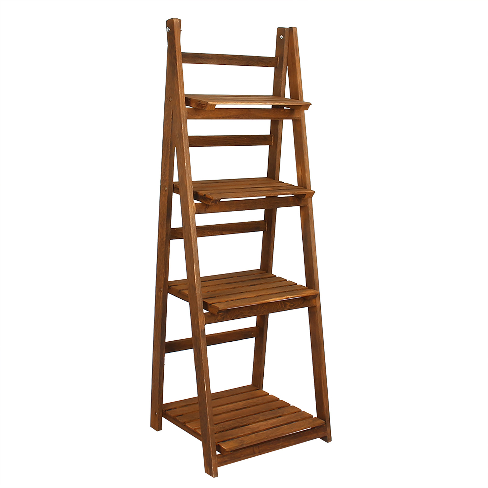 4 Tier Ladder Shelf Display Bookcase Stand Plant Flower Storage Rack ...