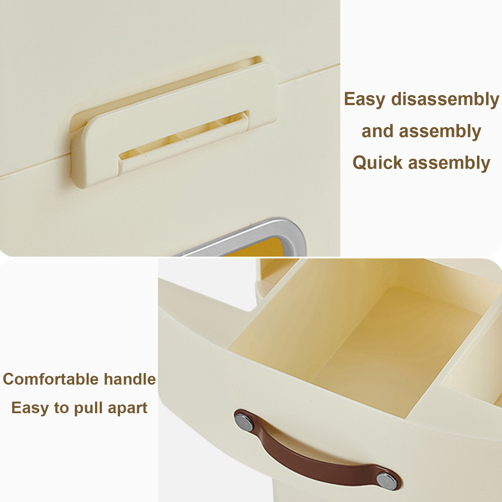 3 Layer Wet Dry Separation Trash Can, Kitchen Plastic Waste Bin With ...