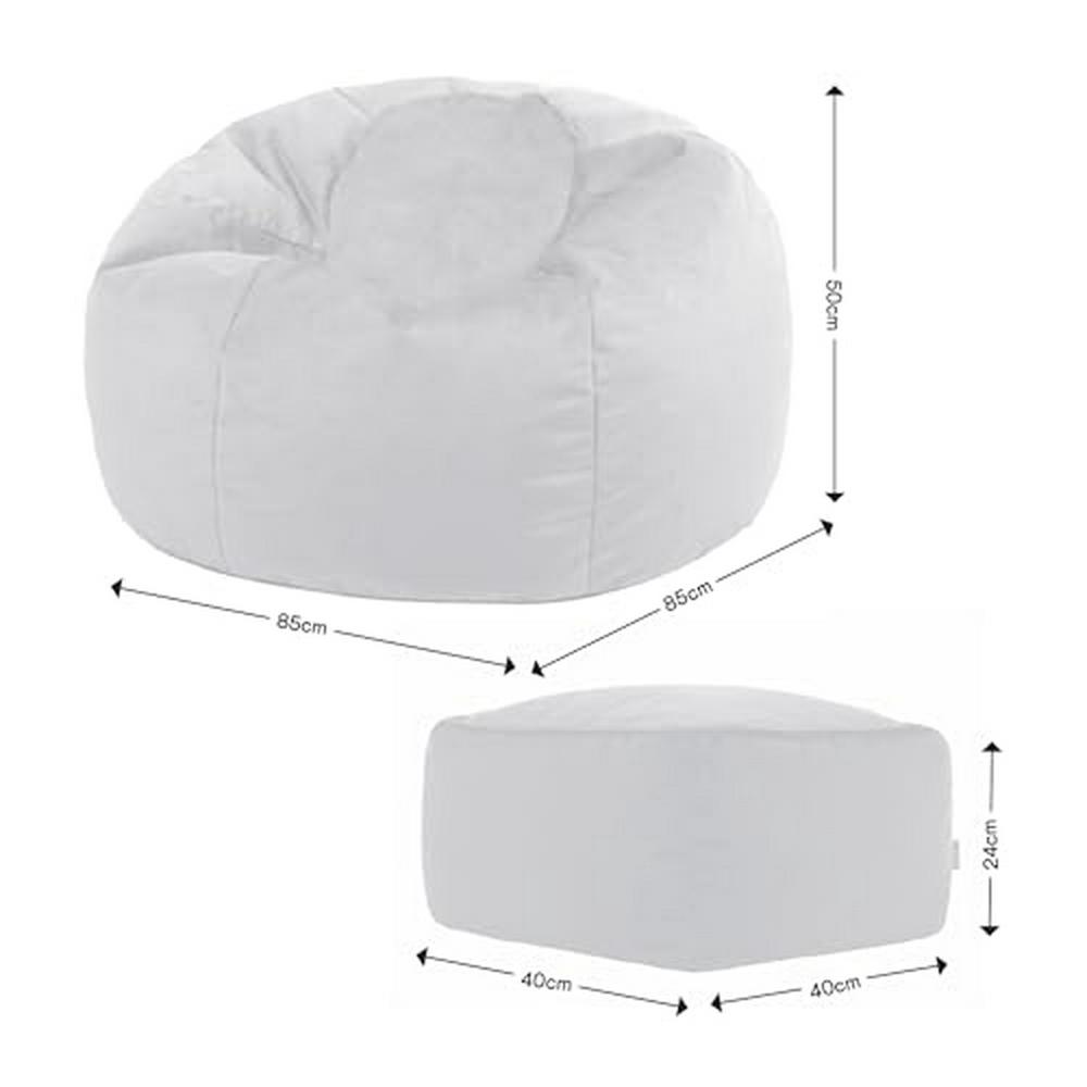 Aurora Bag Chair And Footstool Teal Green Large Lounge Chair Bean Bags ...
