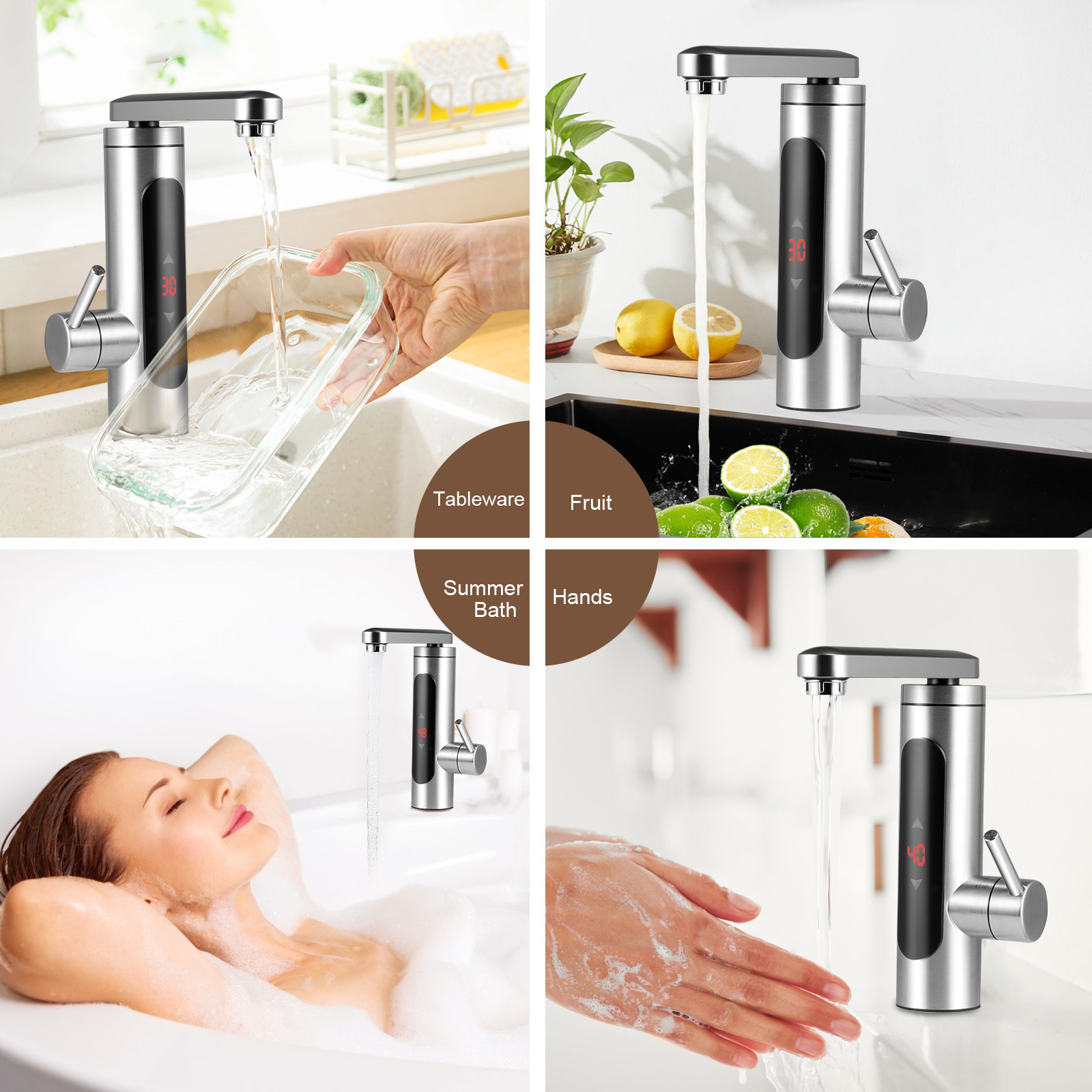 Faucet Stainless Steel Accessories Hot Water Faucet With Integrated ...