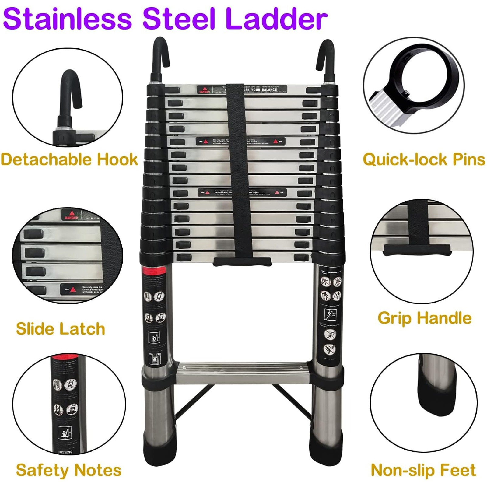 Telescopic Ladder Folding Telescoping Ladder - Temu United Kingdom