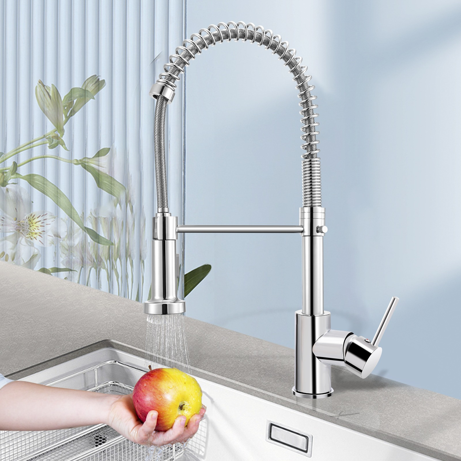 Kitchen Sink Mixer Tap Pull Sprayer Commercial - Temu United Kingdom