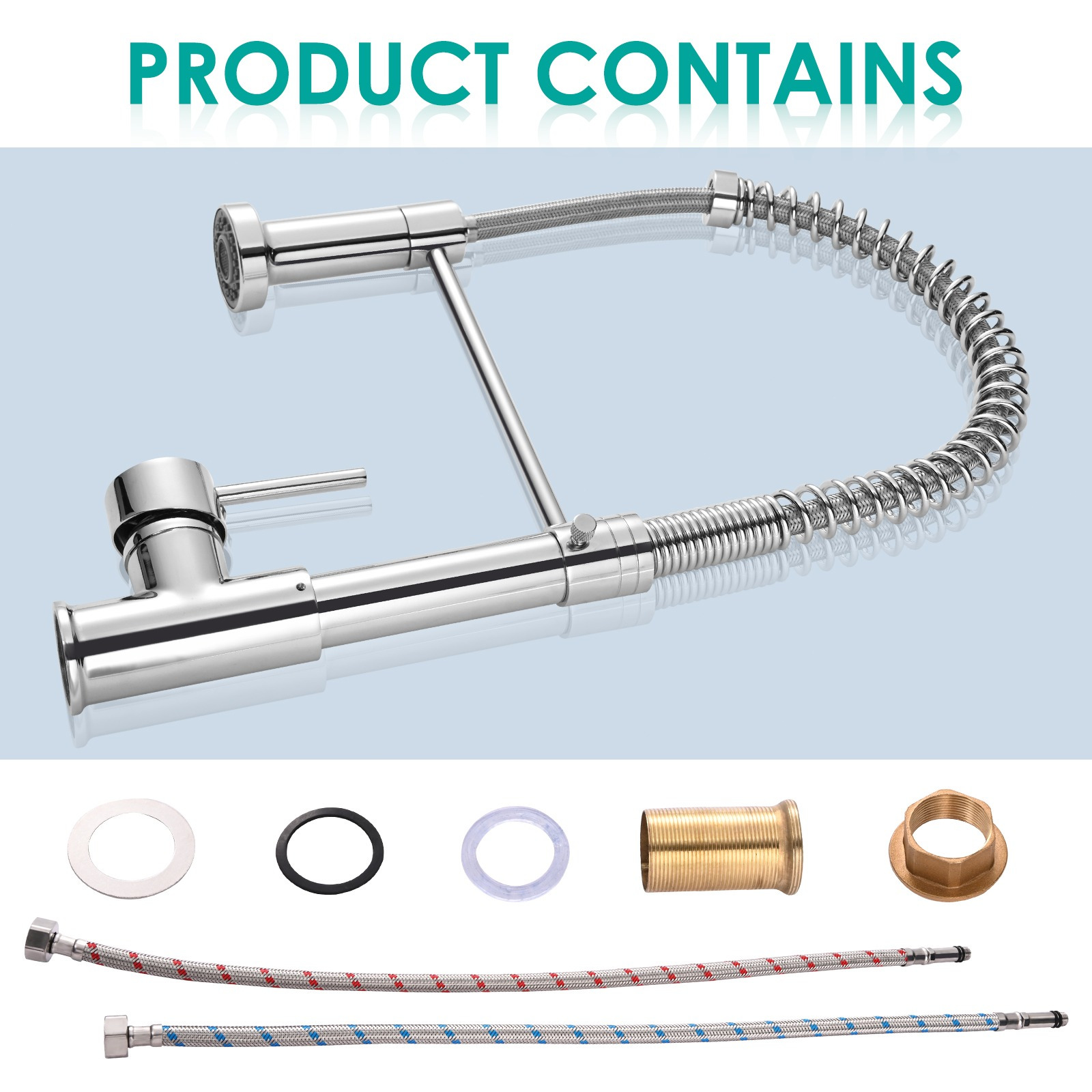 Kitchen Sink Mixer Tap Pull Sprayer Commercial - Temu United Kingdom