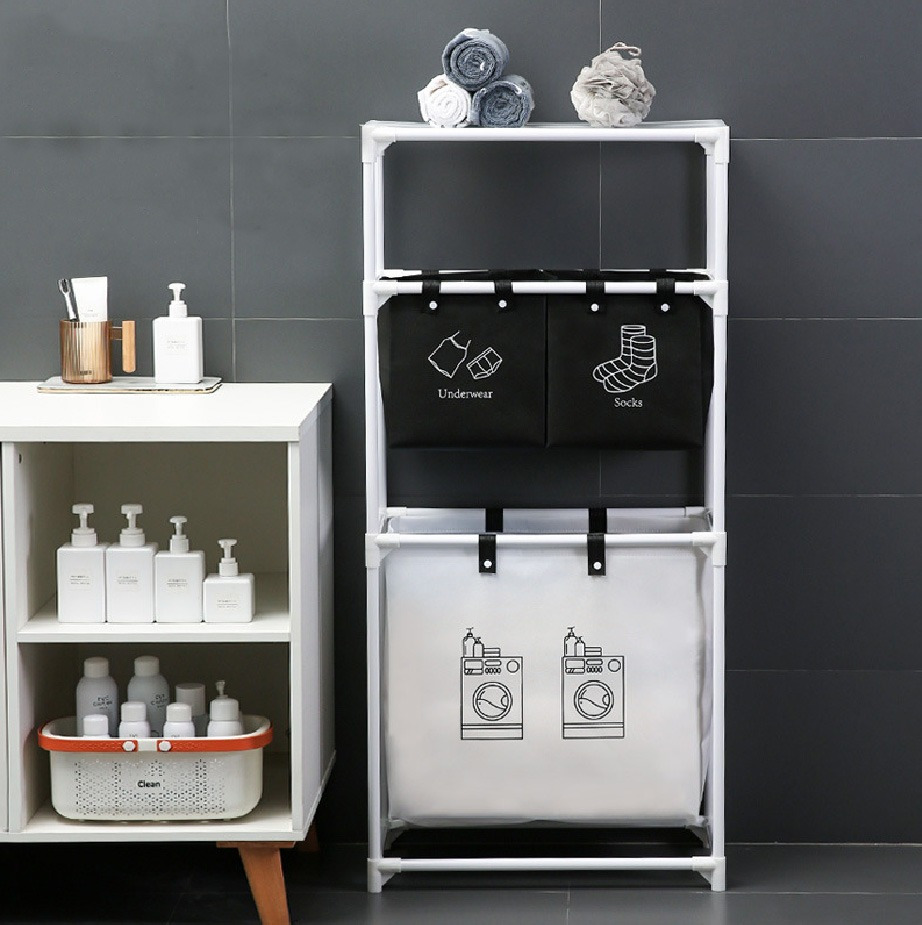 Rolling Laundry Sorter 4 Sections 2 Tier Vertical Laundry - Temu United ...