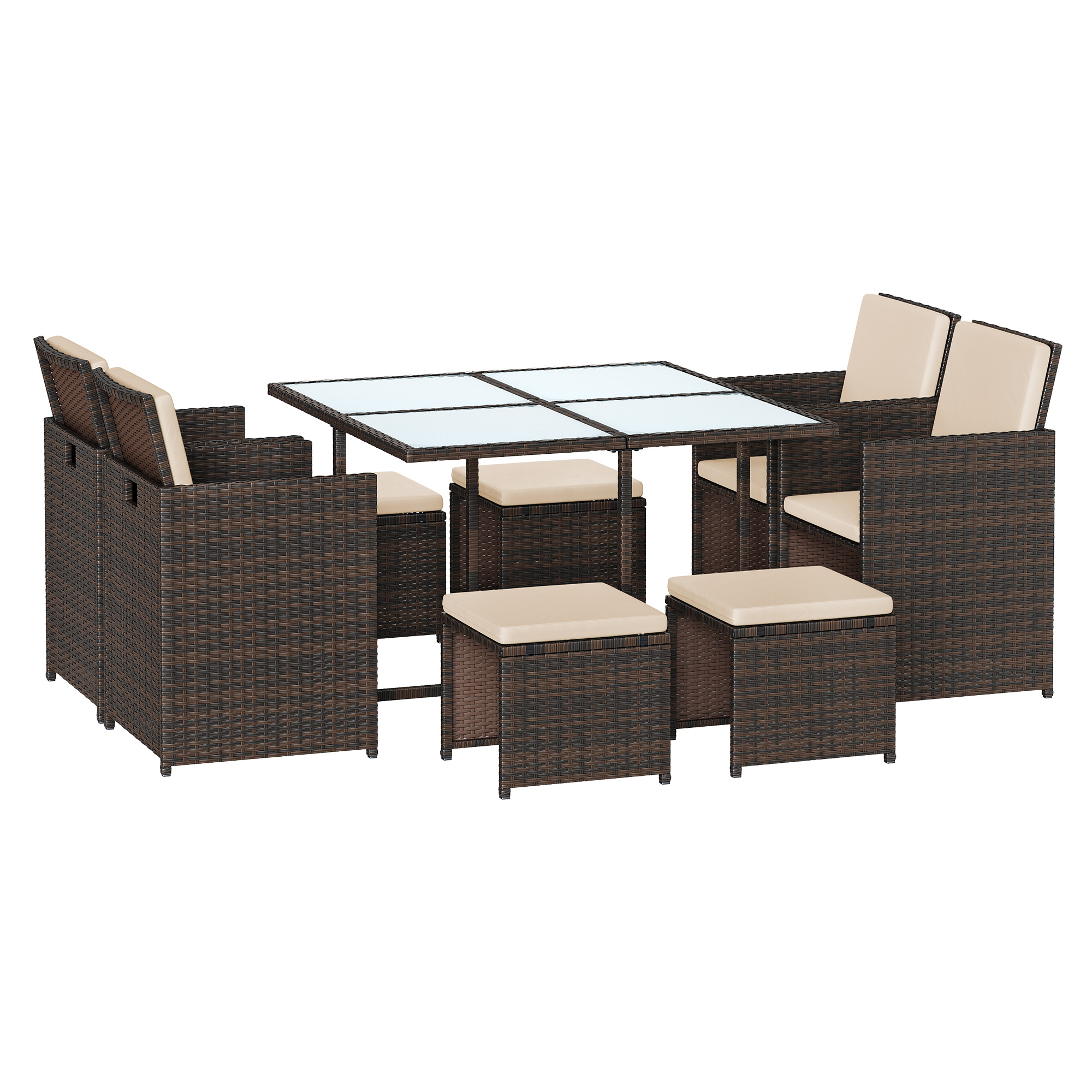 Garden Furniture Set Poly Rattan Lounge Dining Room - Temu Germany