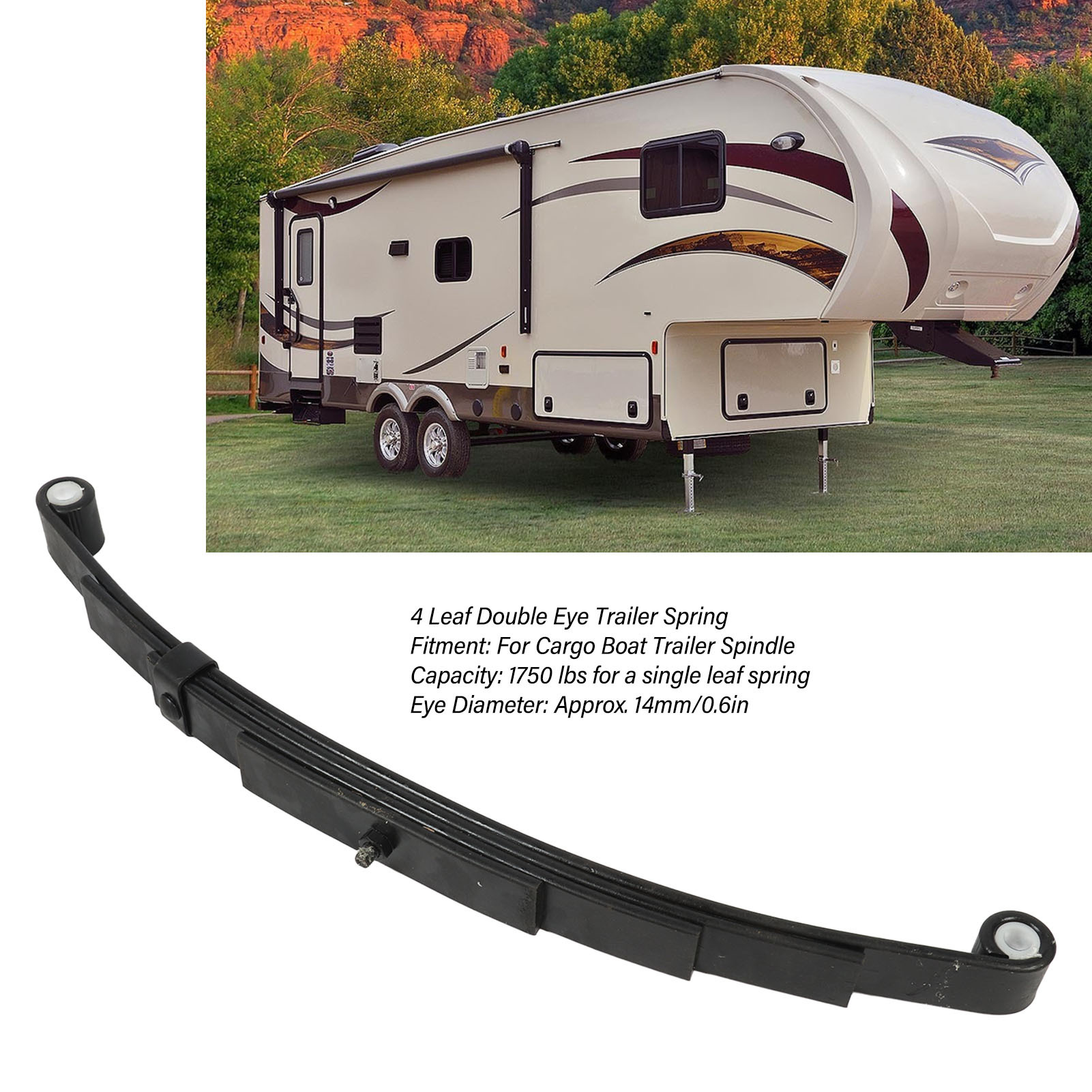 Trailer Leaf Spring 1750lbs 4 Leaf Double Eye Trailer Spring For Cargo ...