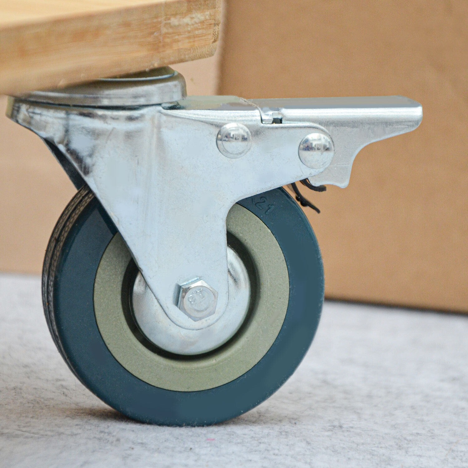 Transport Wheel Set 4 X Swivel Casters, 75mm Swivel Soft Rubber Wheels ...
