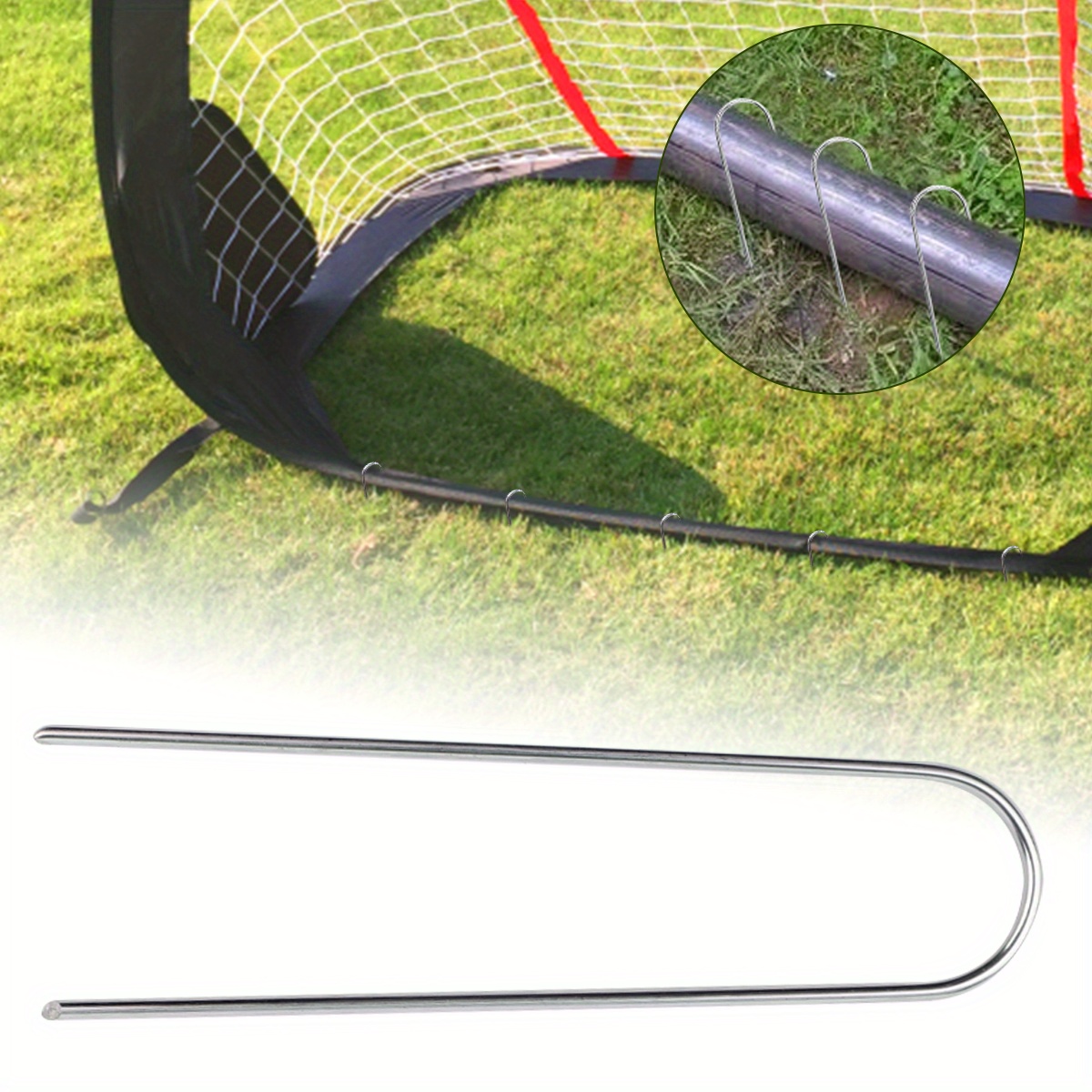 10pcs Turf Shaped Tent Pegs Galvanised Securing Ground Staples Garden ...