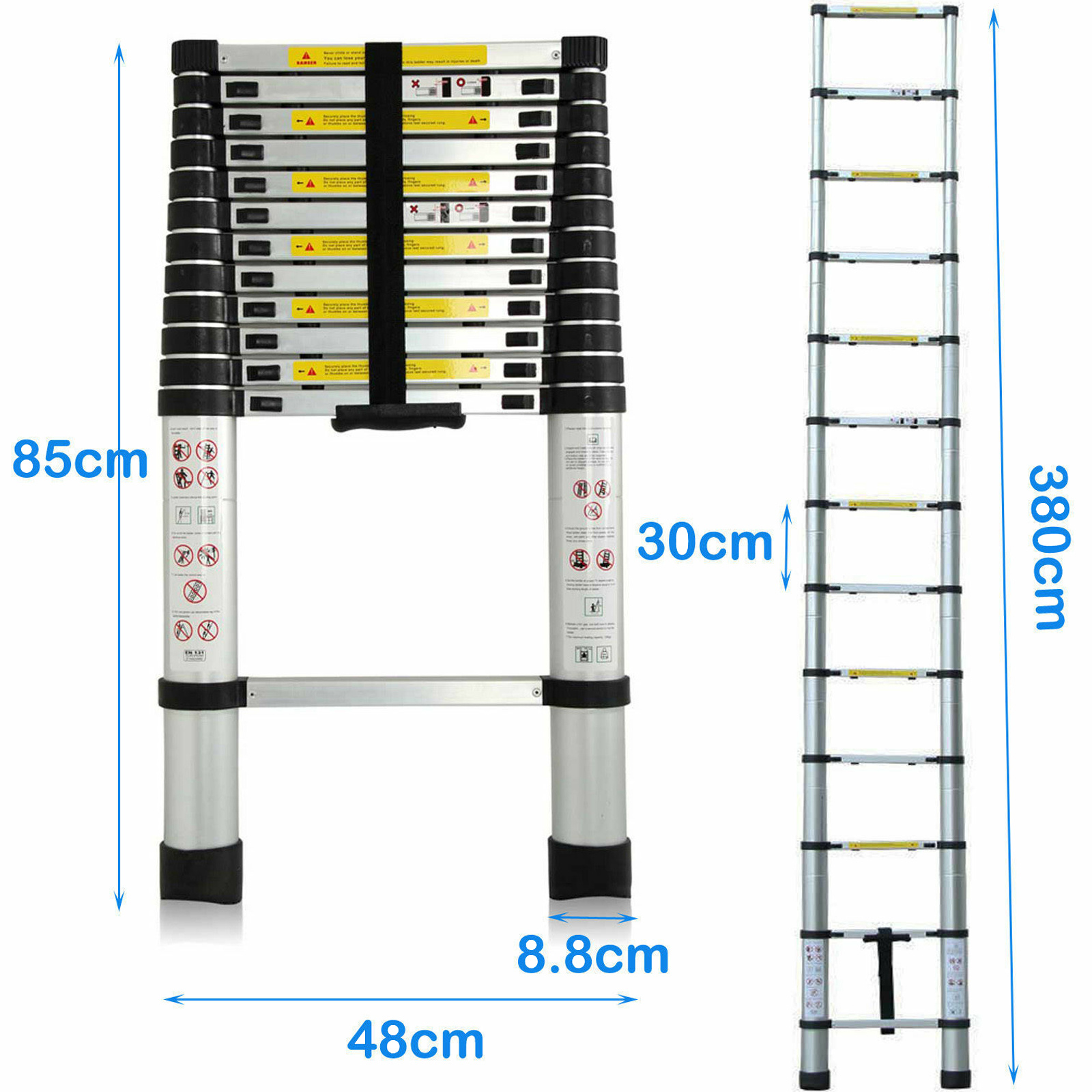 Telescoping Extension Ladder Stainless Steel Multi purpose - Temu ...