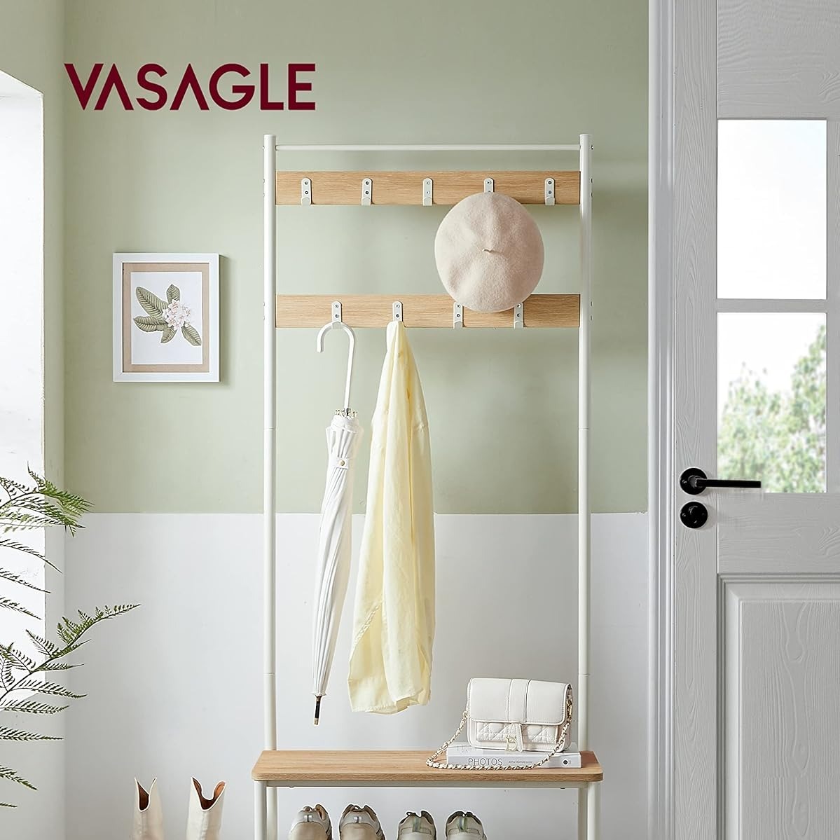 Coat Rack Coat Stand Shoe Storage Bench Hall Tree - Temu United