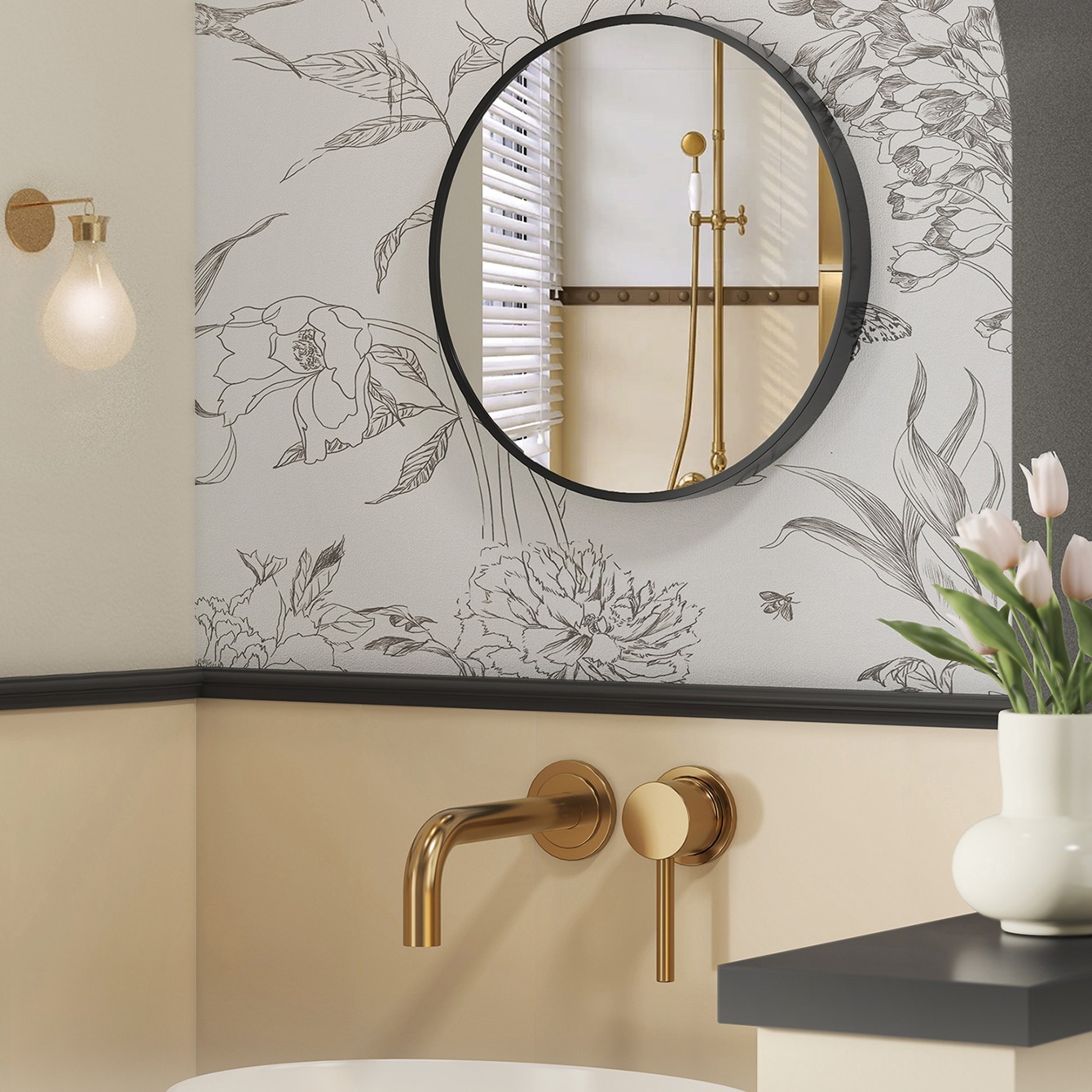 Round Mirror Bathroom Mirror Wall Metal Frame Easy - Temu United Kingdom