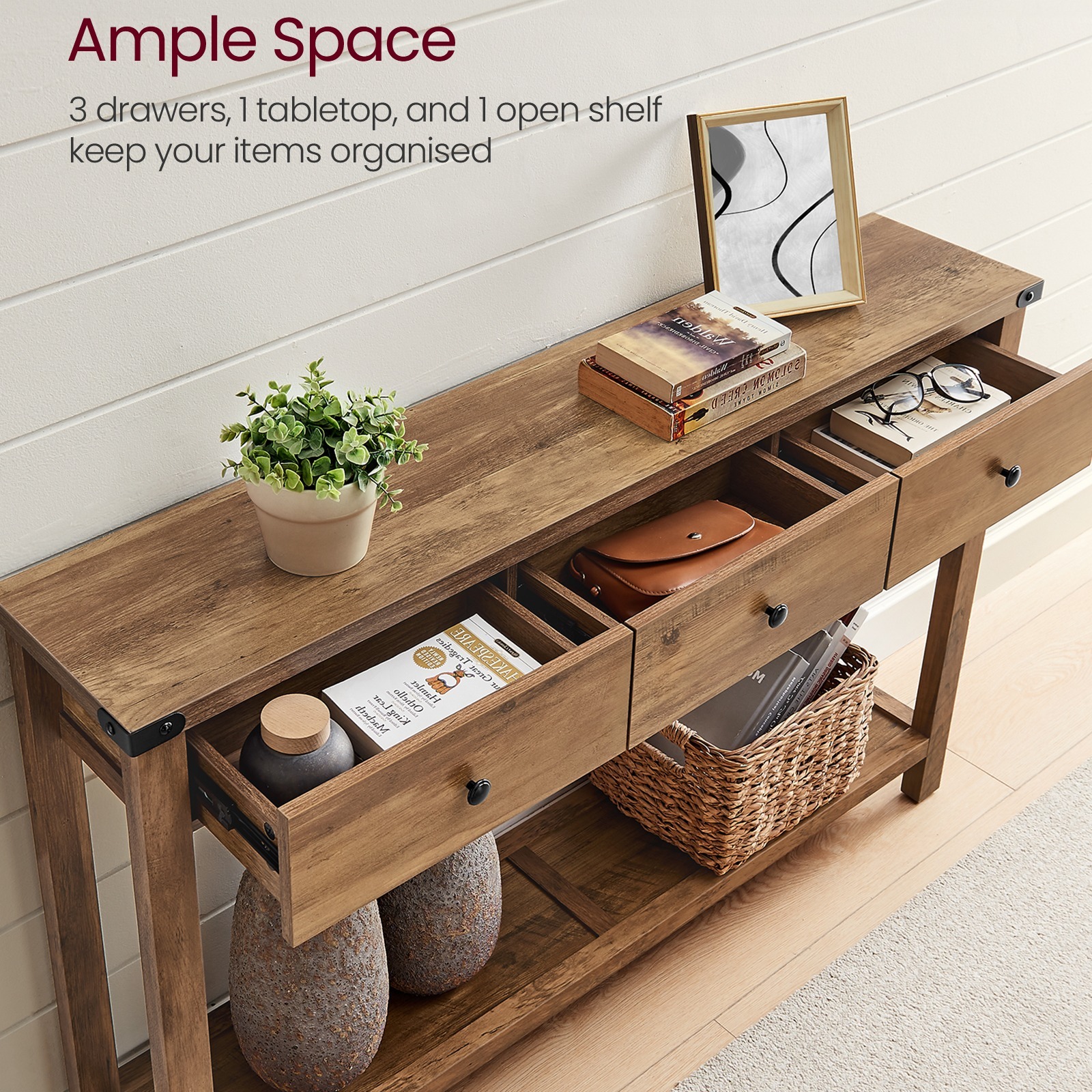 Vasagle Console Table For Hallway, Slim Sofa Table For Living Room ...