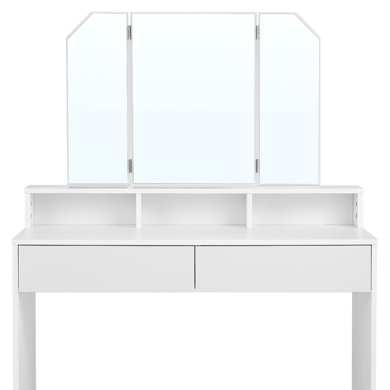 Vasagle Dressing Table With Tri-fold Mirror, Makeup Table With 2 ...
