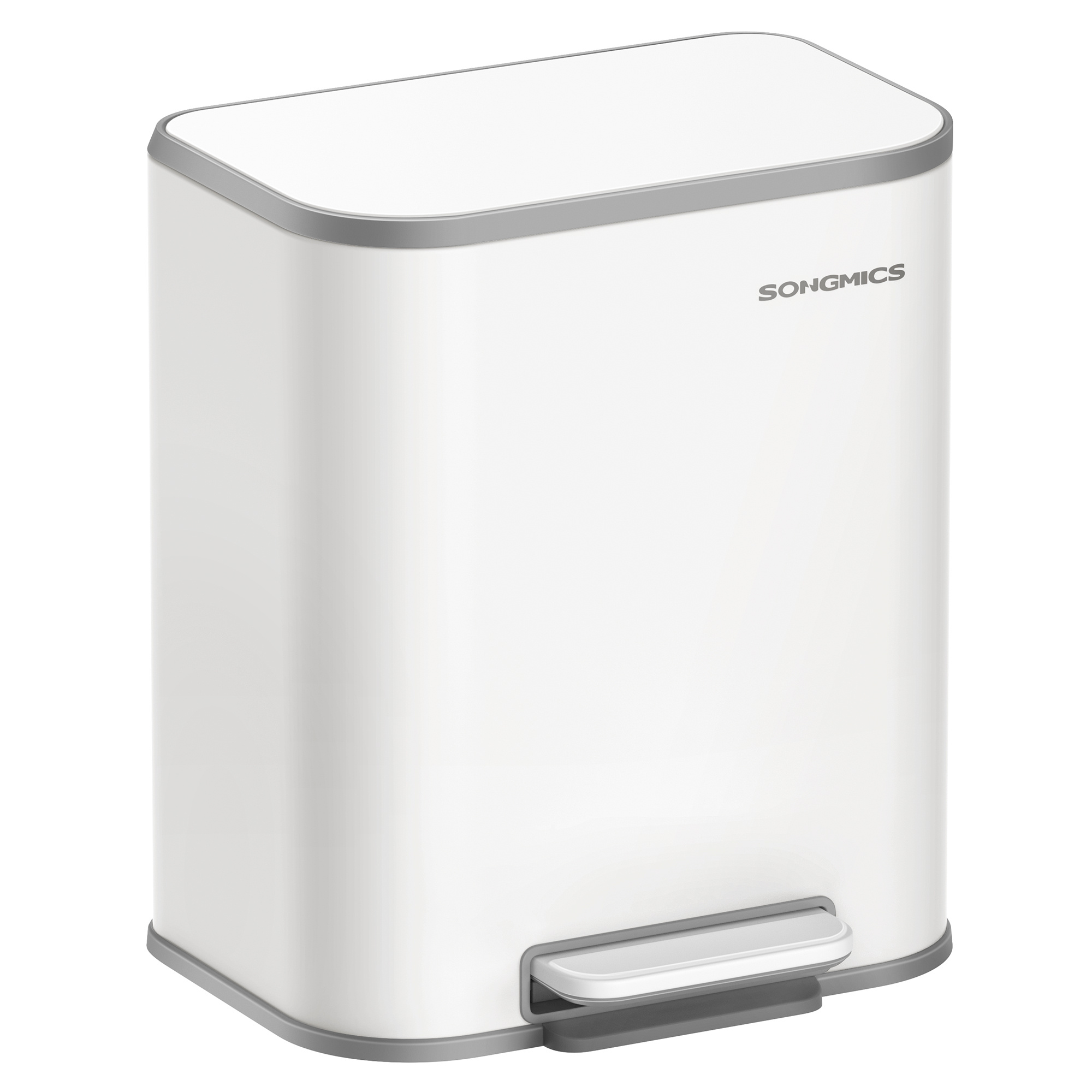 Kitchen Bin, 20l Pedal Bin, Steel Trash Bin, Soft-close Lid, Stays Open ...