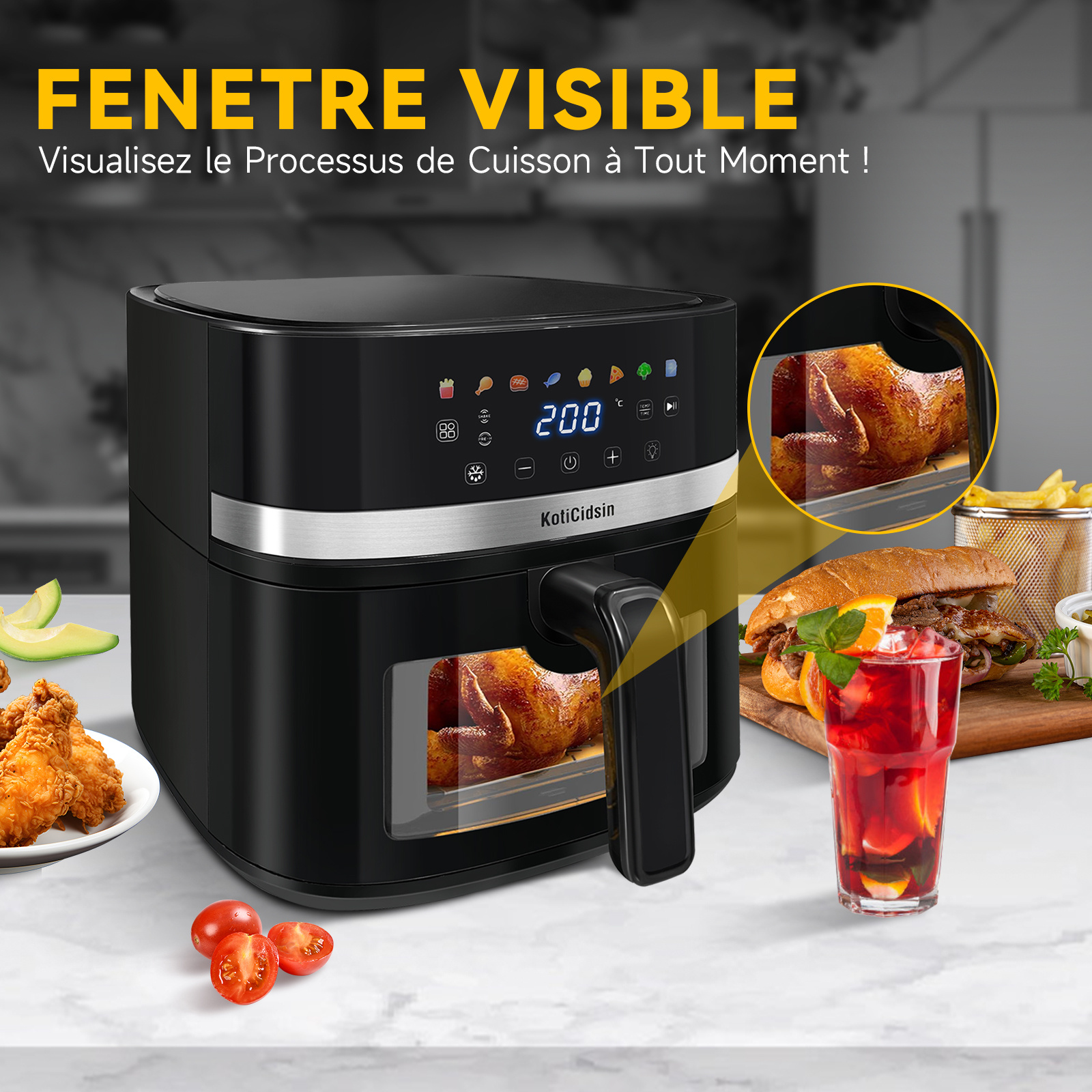 Air Fryer Air Fryer Transparent Window - Temu Spain