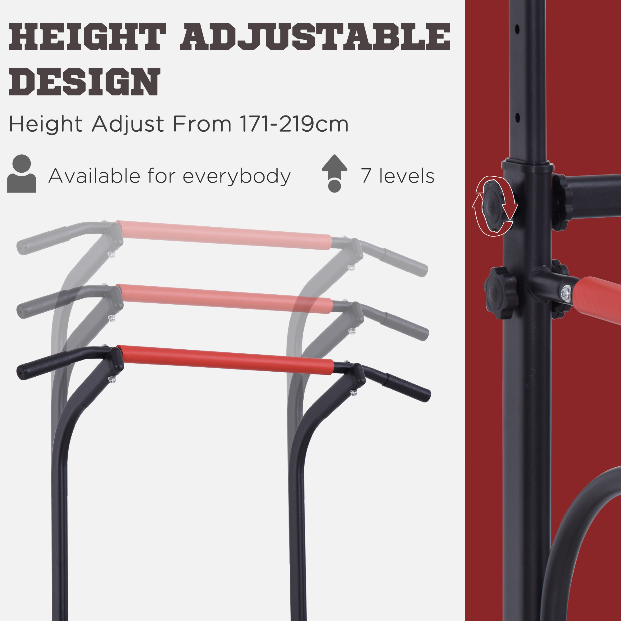 Pull Up Station With Dip Station And , Height Adjustable Power Tower ...