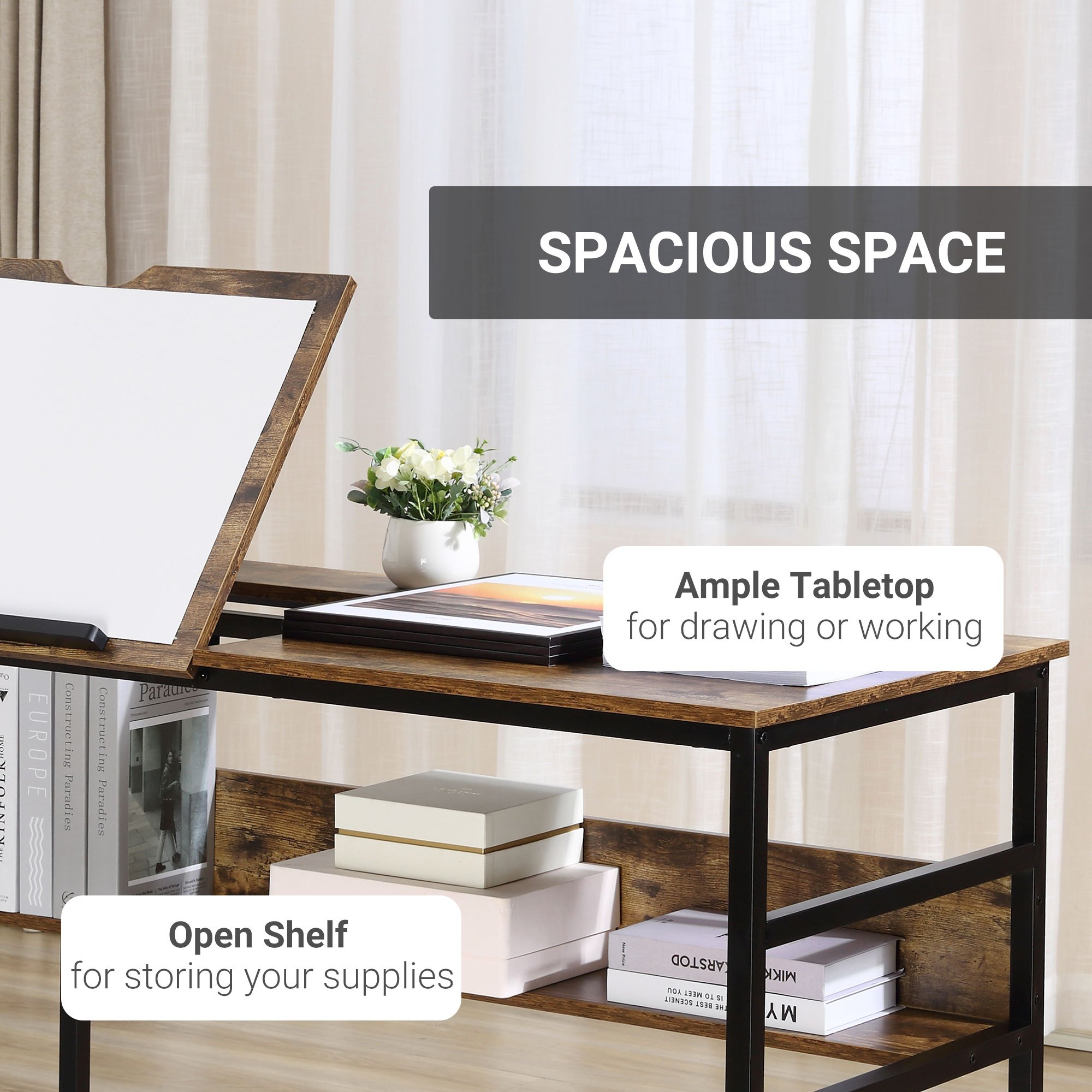 Adjustable Drafting Table Art Desk Drawing Table, Craft Desk ...