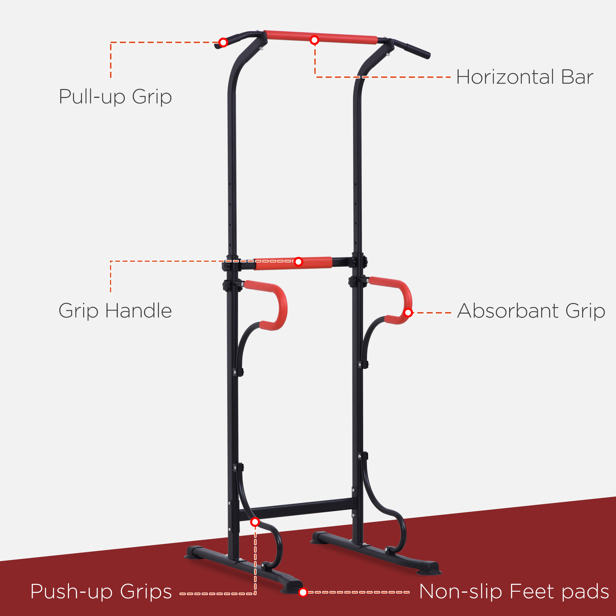 Pull Up Station With Dip Station And , Height Adjustable Power Tower ...