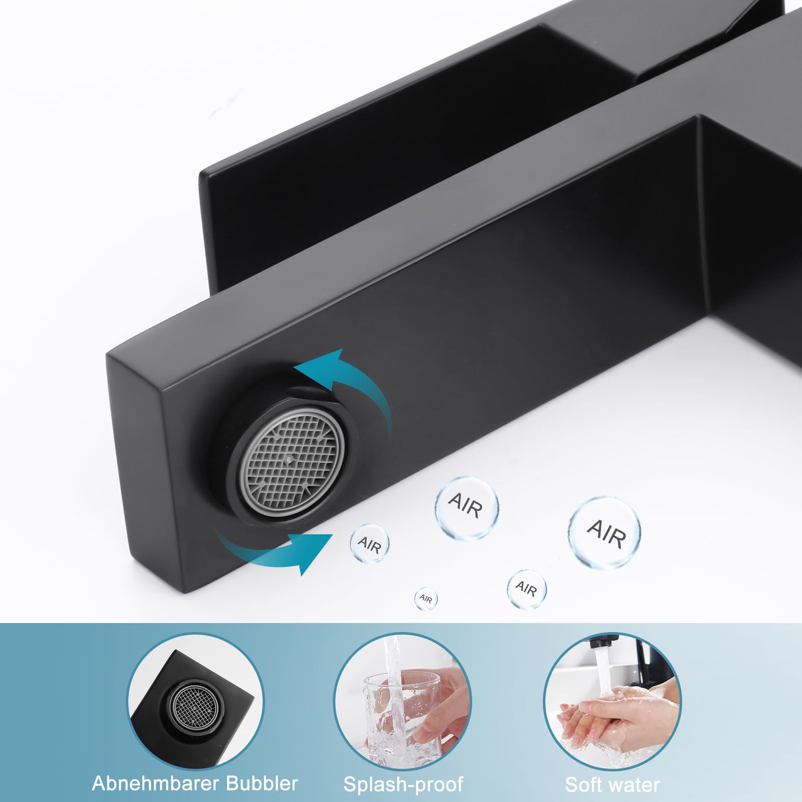 Bathroom Black Basin Mixer Tap Matt Brass Mixer Tap For Square Bathroom ...