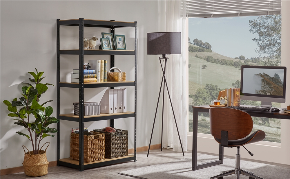 5-tier Garage Storage Shelves, 90x45x180cm Adjustable Boltless Rack ...